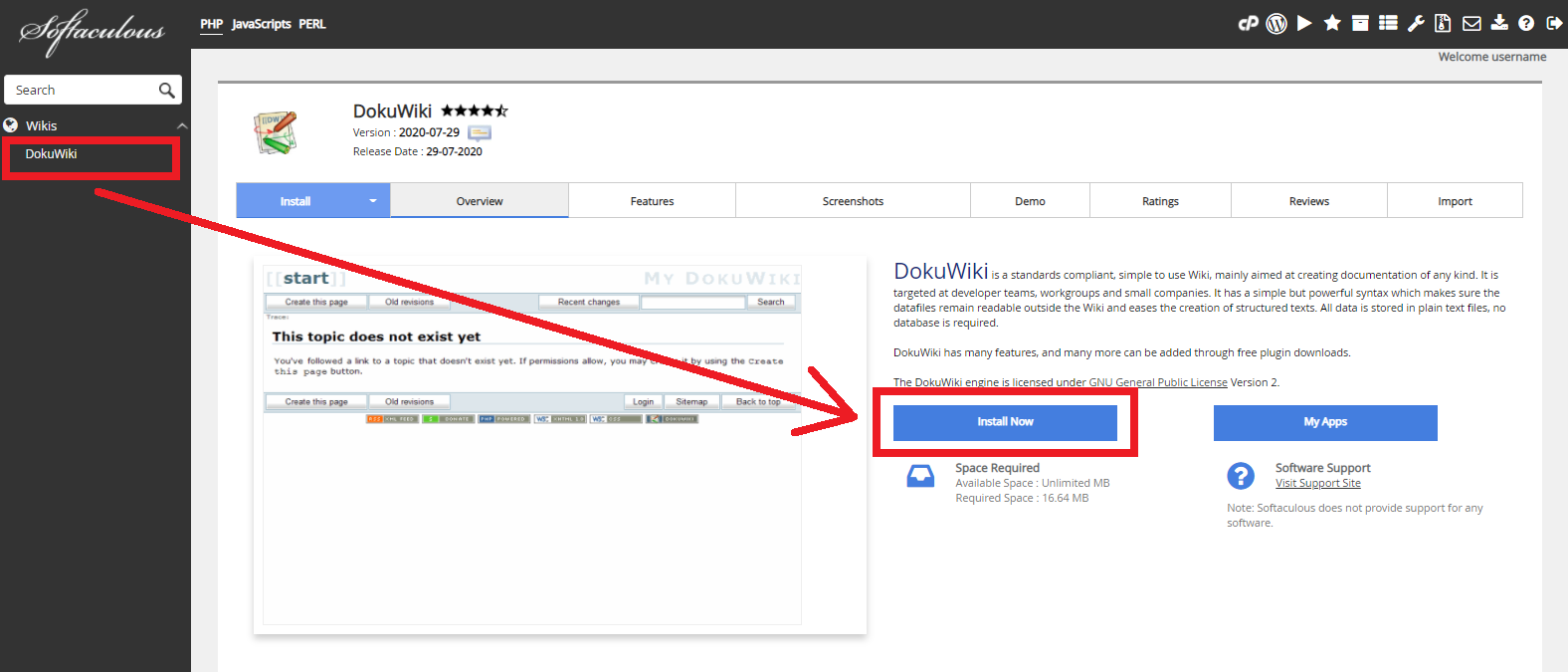 Cara Install DokuWiki melalui Softaculous Apps Installer - IndoWebsite Knowledgebase