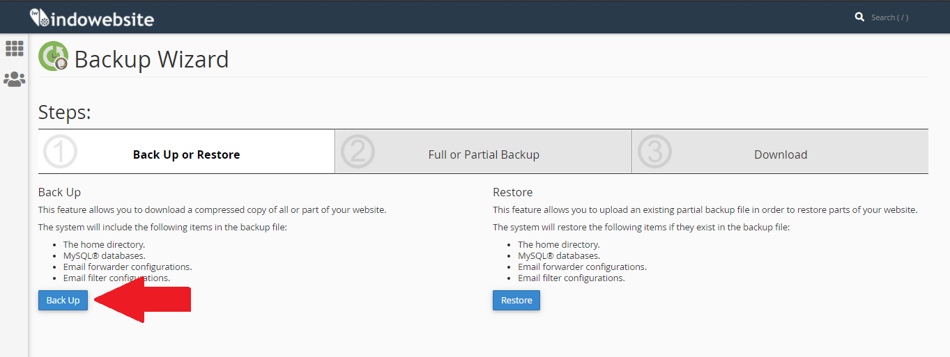 Cara Backup dan Restore MySQL melalui Backup Wizard - IndoWebsite ... Cara Backup dan Restore MySQL melalui Backup Wizard - IndoWebsite ...