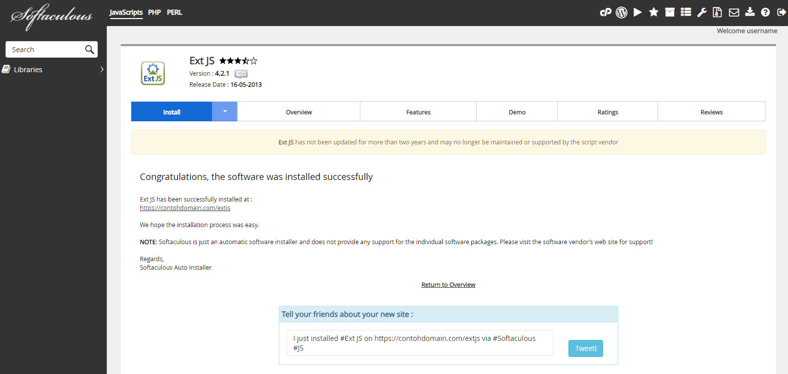 Cara Install Ext JS melalui Softaculous Apps Installer - IndoWebsite ... Cara Install Ext JS melalui Softaculous Apps Installer - IndoWebsite ...