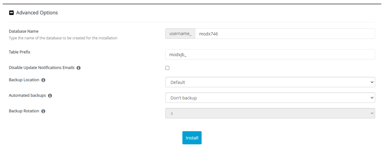 Cara Install MODX melalui Softaculous Apps Installer - IndoWebsite ... Cara Install MODX melalui Softaculous Apps Installer - IndoWebsite ...
