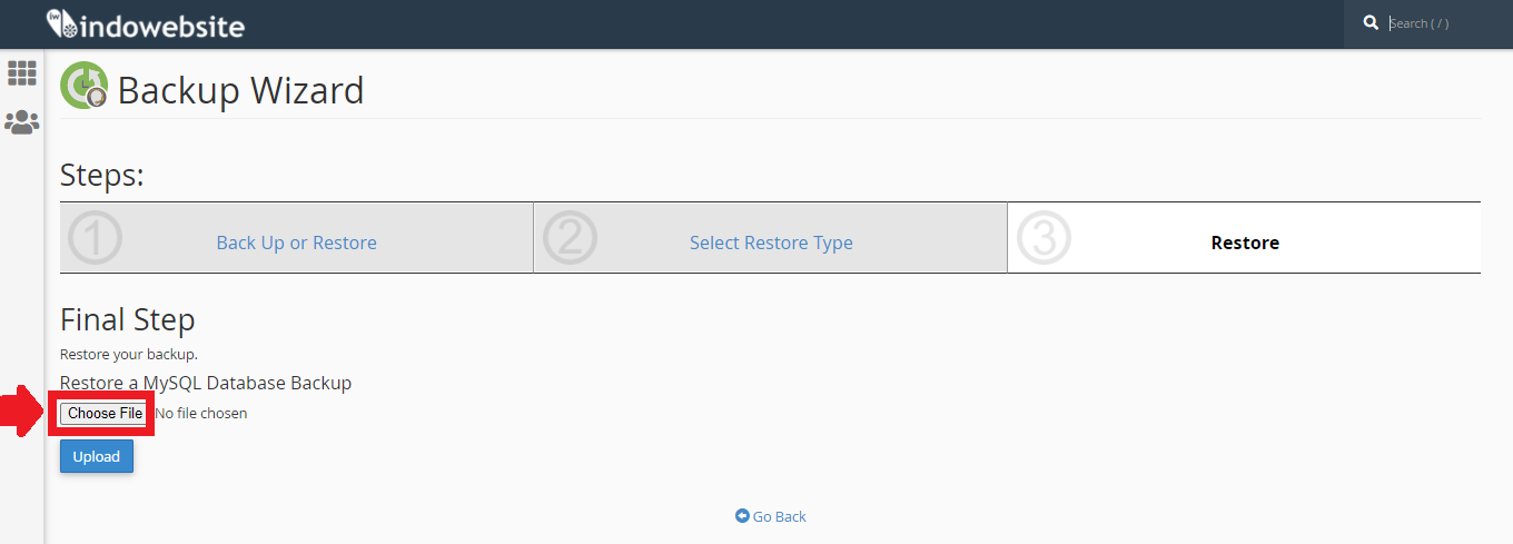 Cara Backup dan Restore MySQL melalui Backup Wizard - IndoWebsite ... Cara Backup dan Restore MySQL melalui Backup Wizard - IndoWebsite ...