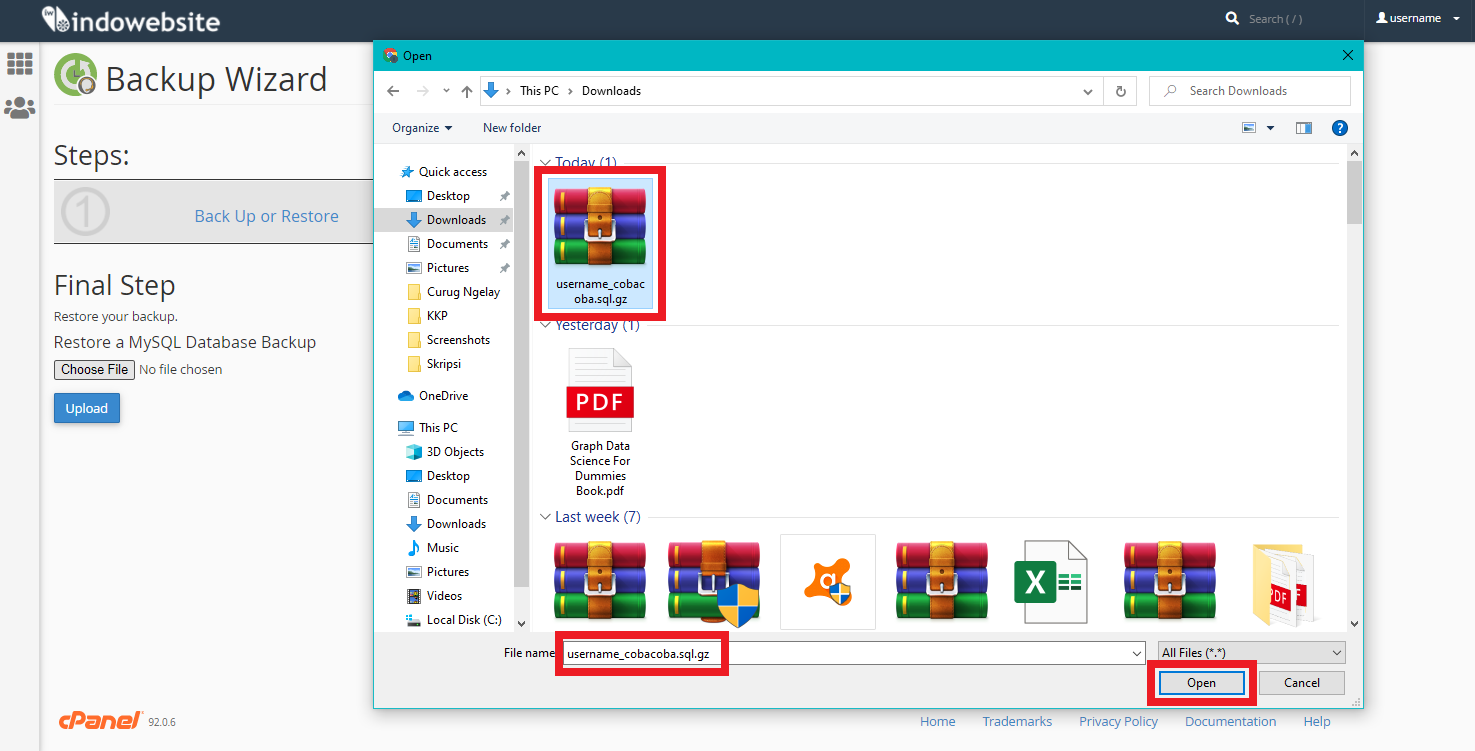 Cara Backup dan Restore MySQL melalui Backup Wizard - IndoWebsite ... Cara Backup dan Restore MySQL melalui Backup Wizard - IndoWebsite ...