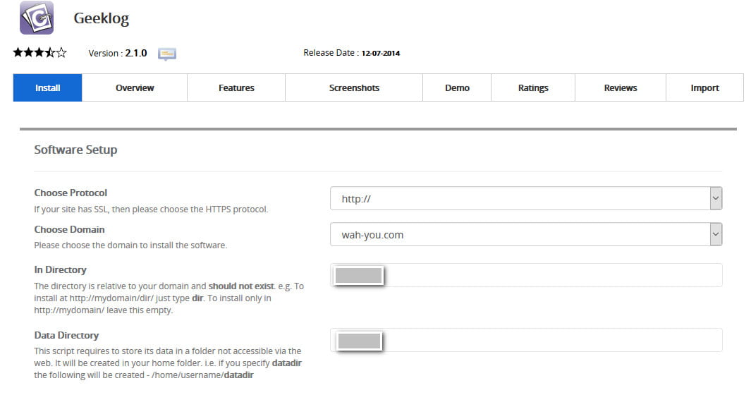 Cara Install Geeklog Melalui Softaculous - IndoWebsite Knowledgebase