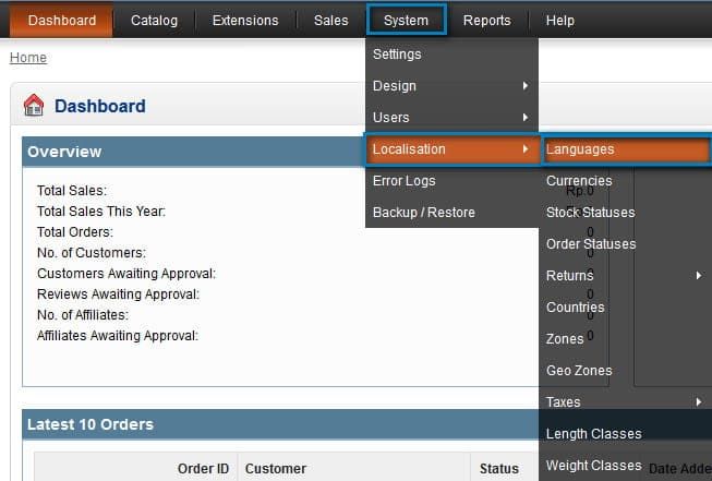 Menginstall bahasa pada opencart - IndoWebsite Knowledgebase